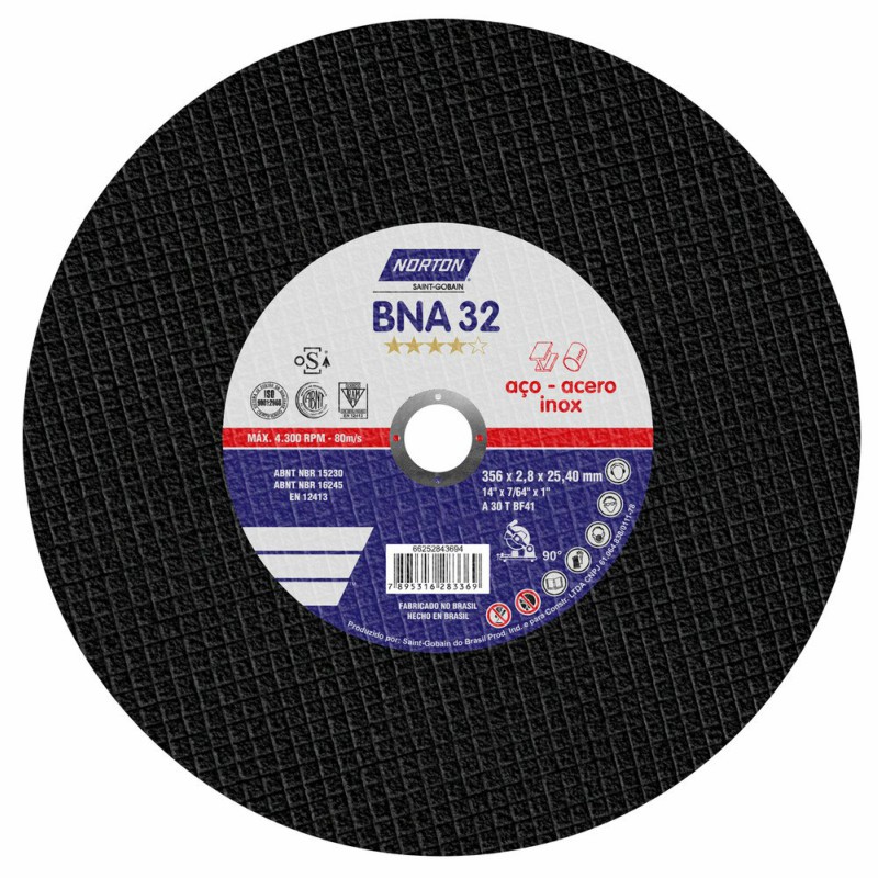 DISCO CORTE 14″ 356X28X7/64 CP NORTON . – Martur SRL